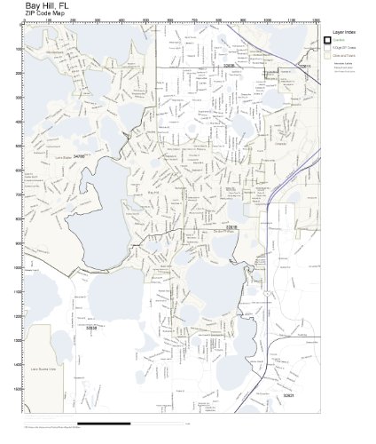 ZIP Code Wall Map of Bay Hill, FL ZIP Code Map Not Laminated: Amazon ...