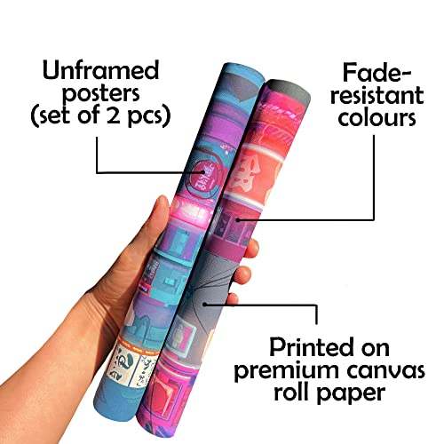 Japan Art Poster Set of 2 – Japanese Print Artwork on Canvas Roll ...