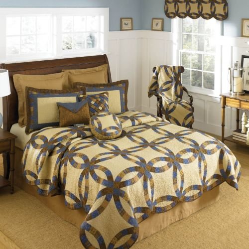 Buy Donna Sharp Bruce Wedding Ring Quilted Valance or Runner, Blue ...