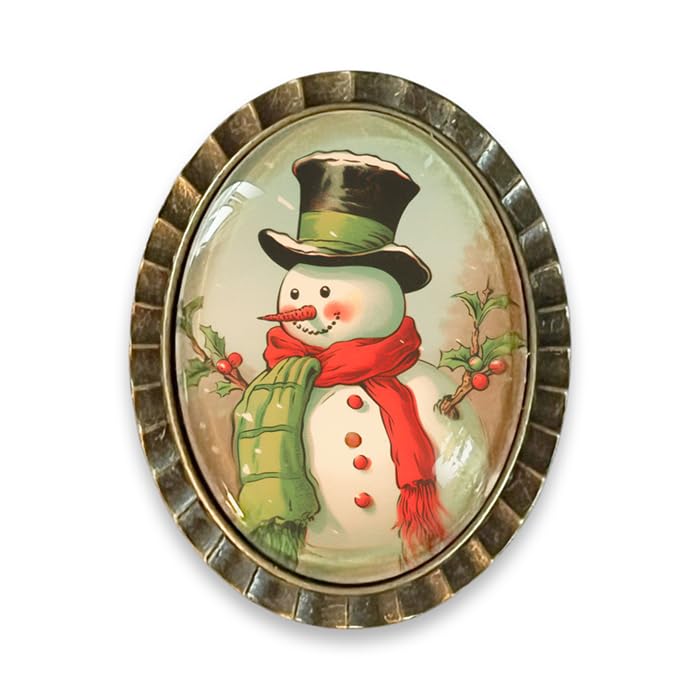 Amazon.com: Vintage Inspired Snowman Brooch, Retro Snowman Pin ...