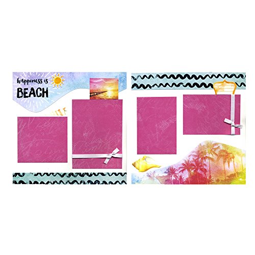 Amazon.com: Happiness is a Day at the Beach - Two Coordinating 12x12 ...