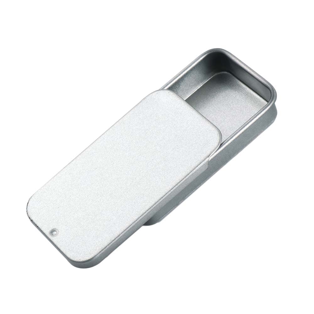Amazon.com: Mini Metal Slide Top Tin Box, Portable Rectangular Sliding ...