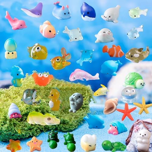 Amazon.com: 100+pcs Ocean Mini Resin Animals 78 Styles Tiny Sea Resin ...