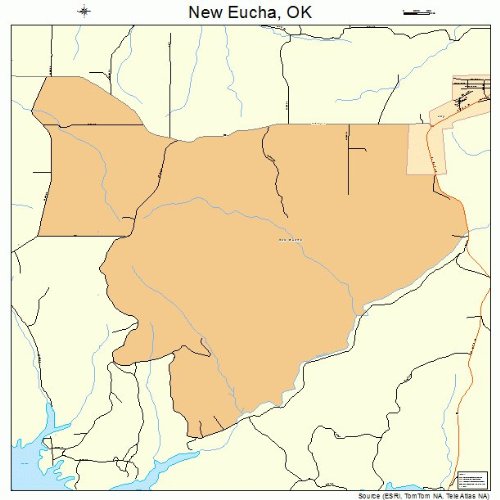Amazon.com: Large Street & Road Map of New Eucha, Oklahoma OK - Printed ...