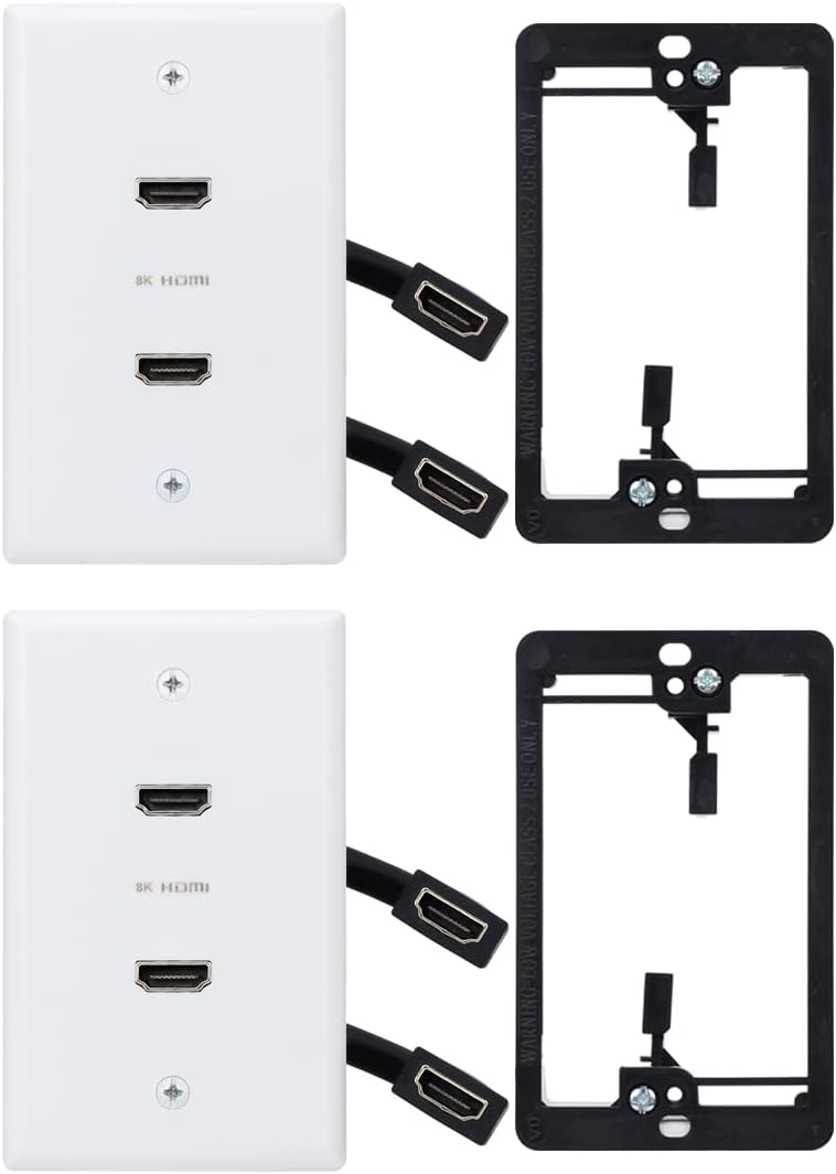Amazon.com: Cable Matters 2-Pack 2-Port 8K HDMI Wall Plate in White ...