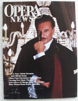 Opera News Magazine. November, 1991. Single Issue Magazine. Volume 56 ...
