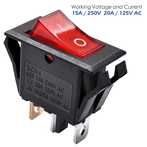 AutoEC 10 PCS Rocker Switch 3 Pin AC 15A/250V 20A/125V SPST On - Want ...