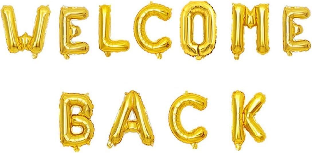 Losuya 16 inch Welcome Back Foil Balloons Letter Balloon Banner Bunting ...