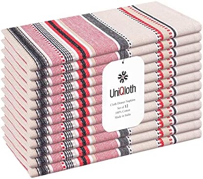 Amazon.com: UniQloth Set of 12 Cloth Dinner Napkins Cotton- Soft ...
