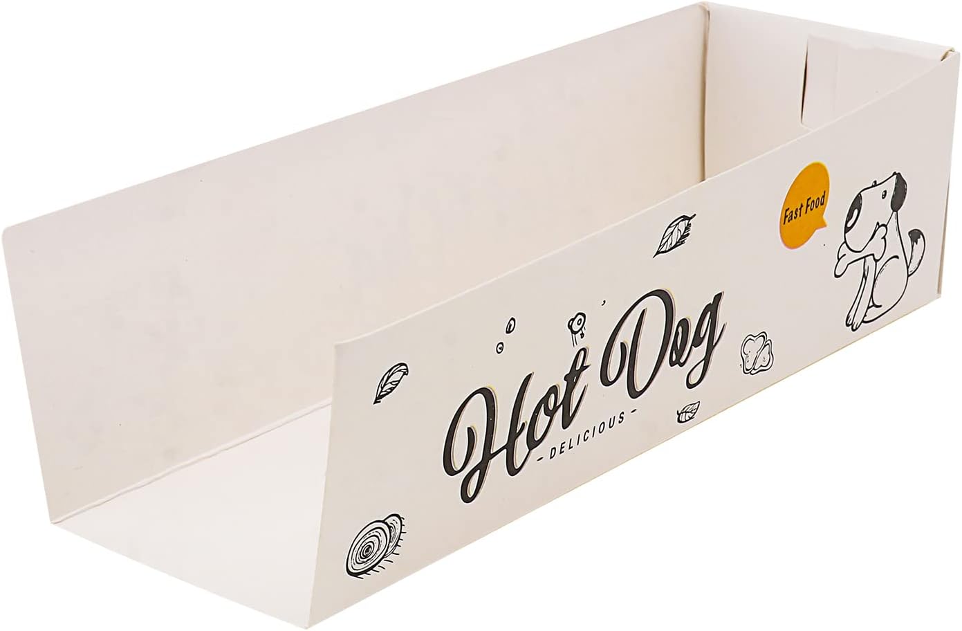 100pcs Paper Hot Dog Trays Disposable Paper Food Tray Snack Containers ...