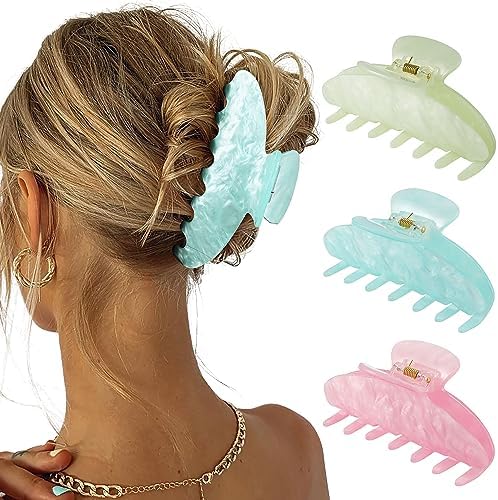 Amazon.com : HAIMEIKANG Hair Clip, 4Pcs Acrylic Large Hair Clips in ...