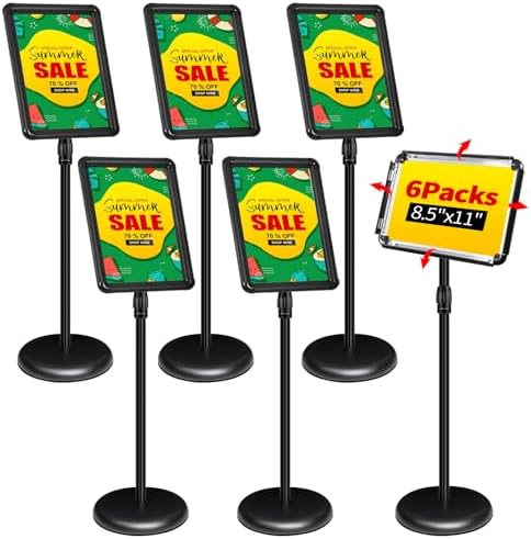 Amazon.com : INNOVSIGN 6Packs Adjustable Pedestal Sign Holder Stand 8.5 ...