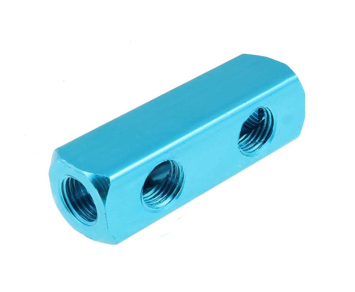 Buy Lheng 1/4" PT Threaded 2 Way 5 Port Pneumatic Manifold Block ...
