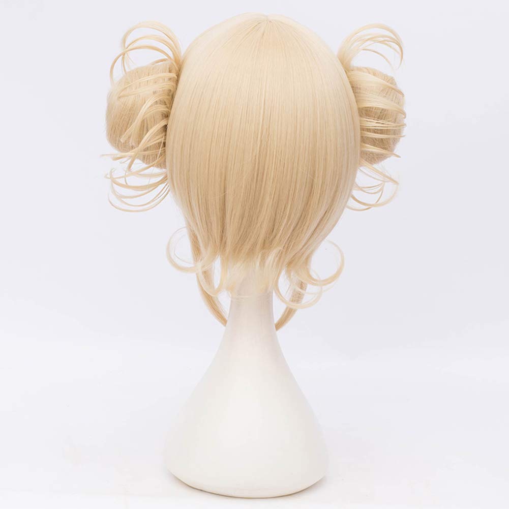 GZIRUE Toga Himiko Wig Blonde Styled Short Hair with Buns Vampire Teeth ...