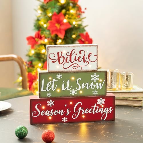 Amazon.com: Have Yourself a Merry Little Christmas Mini Wood Tabletop ...
