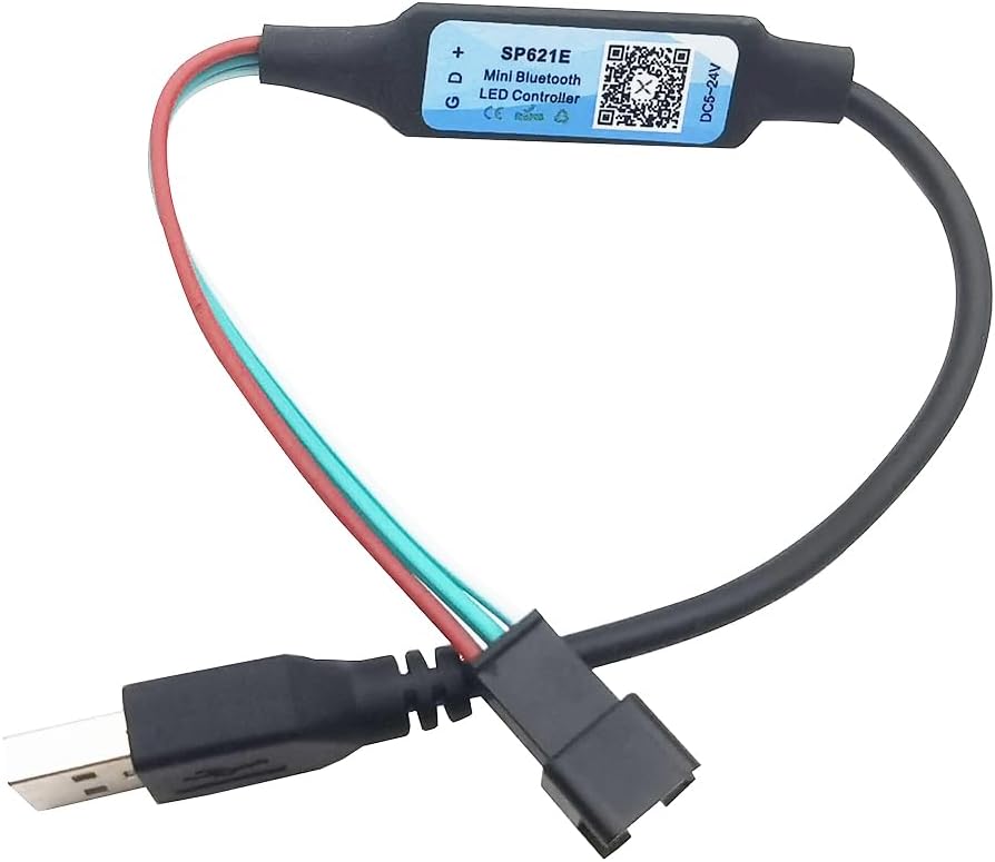 Amazon.com: Vrabocry USB 5-24V SP621E Mini Bluetooth LED Controller APP Control for WS2811 ...