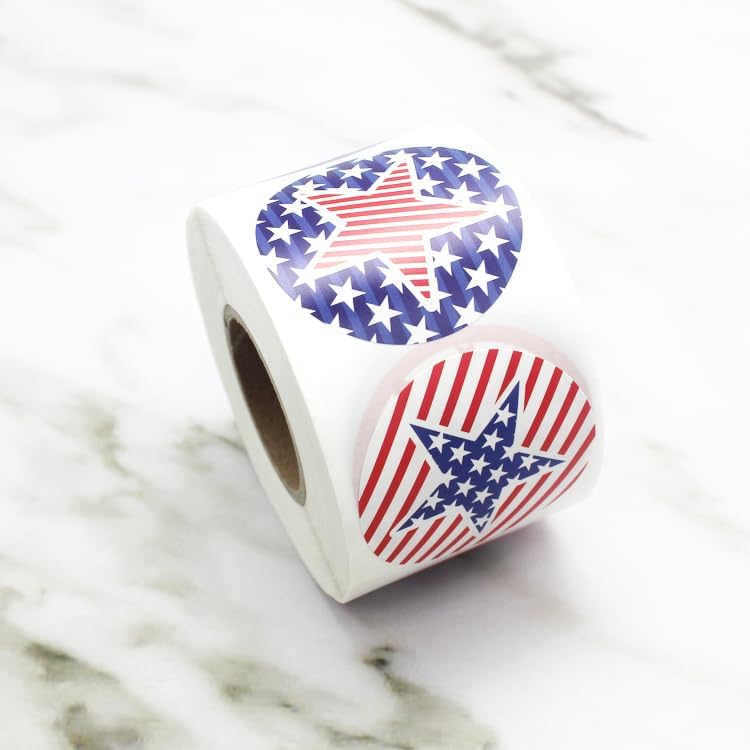 Amazon.com: Whaline Patriotic Stickers Roll 4th of July Watercolor ...