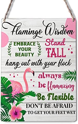 Amazon.com: Country Pink Flamingo Wood Box Sign Decor Desk Sign Summer ...