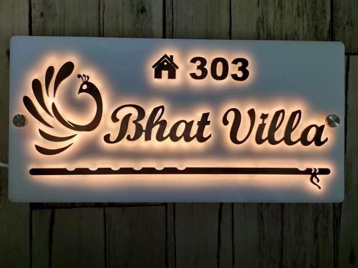 Personalized Name Plate with LED Light for Front Door Home Entrance ...