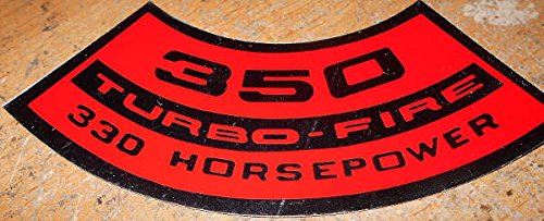 CHEVY 350 - 330 HP TURBO-FIRE AIR CLEANER TOP LID DECAL - STICKER ...