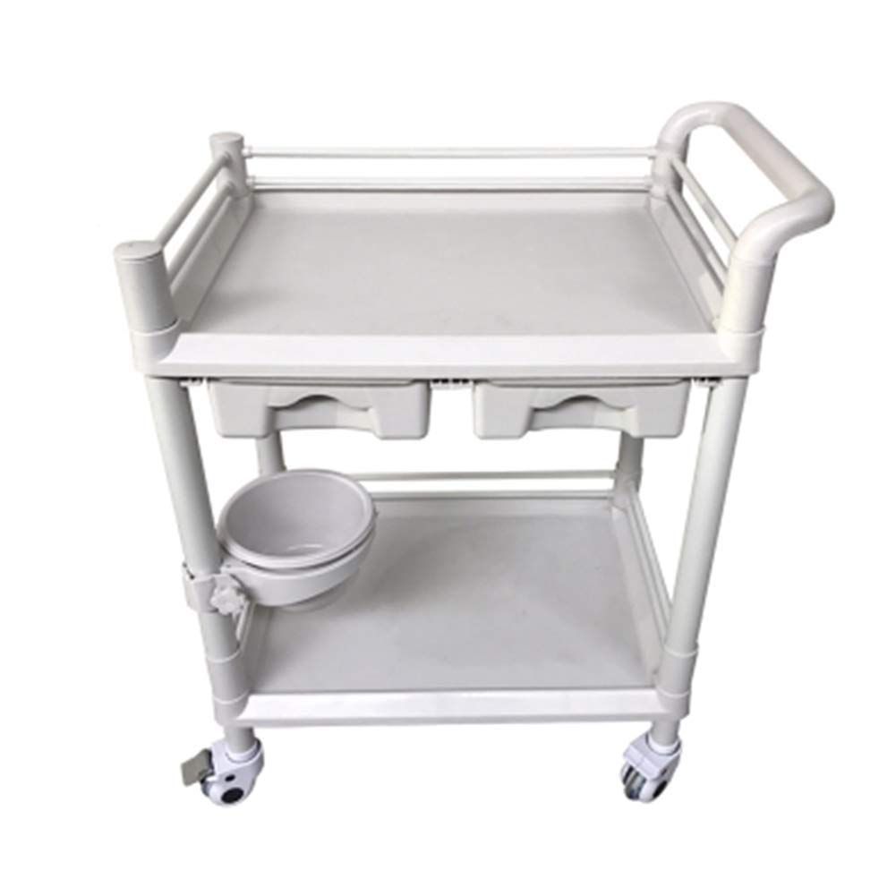 Buy ALUS- Beauty Car 2 Layer Carts Double Drawers with Buckets Hospital ...