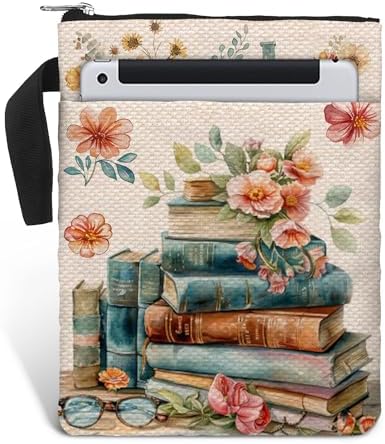 Amazon.com: Book Cover Bag with Zipper and Front Pocket. Book Sleeve ...