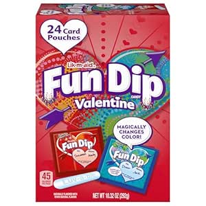 Amazon.com : Fun Dip Valentine's 24 Count,10oz Card Pouches in Box ...