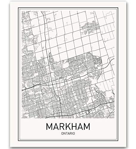 Markham Poster, Markham Map, Map of Markham, City Map Posters, Modern ...