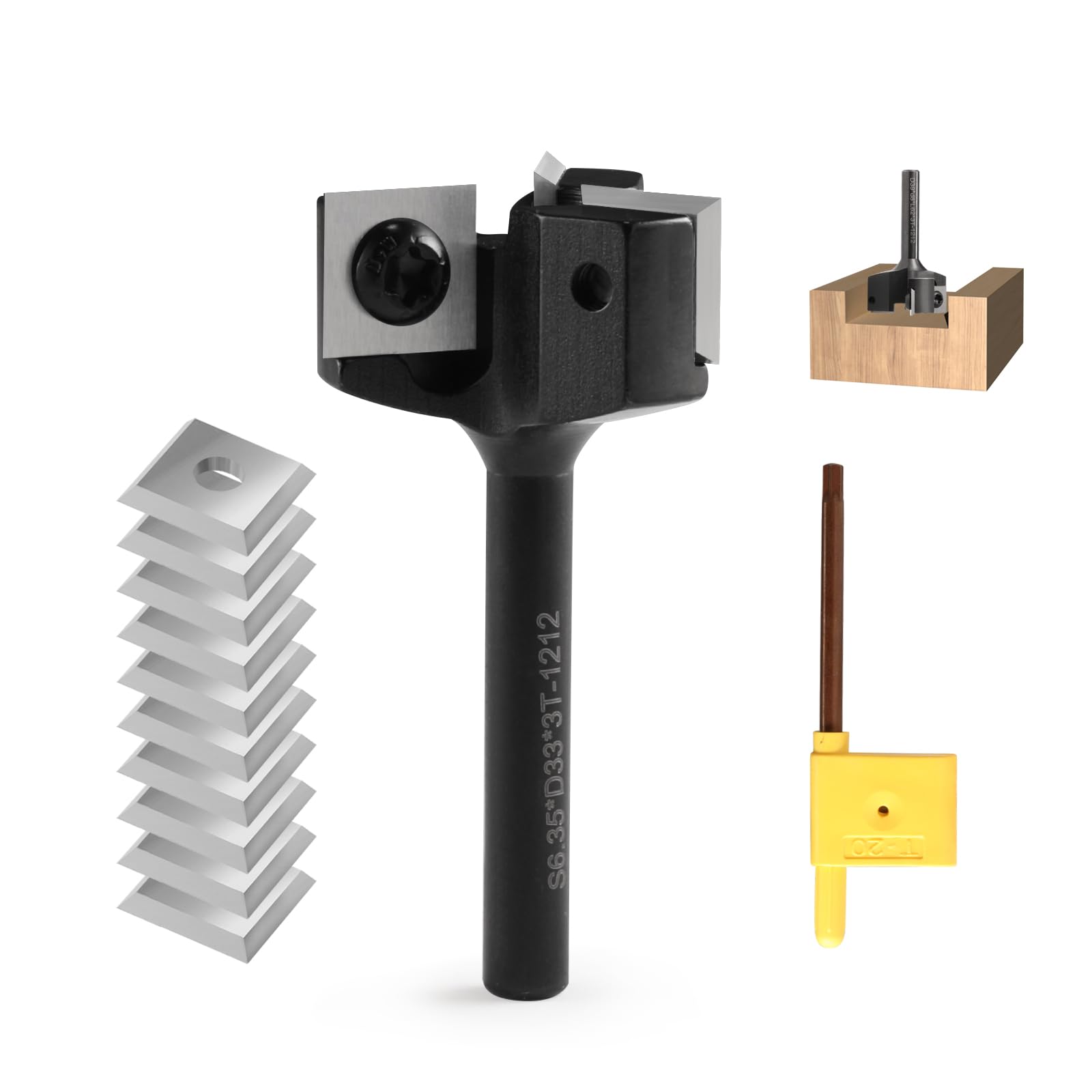 Buy Trvoxviq 1/4'' Shank Spoilboard Surfacing CNC Router Bit, 3-Flute 6 ...