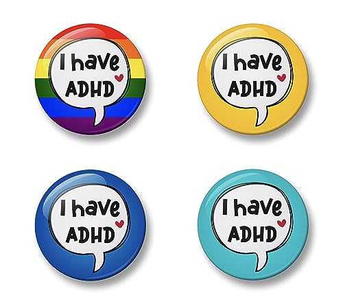 I have ADHD Pin Badge, 32mm or 44mm, ADHD Pin Badge, Mental Health ...