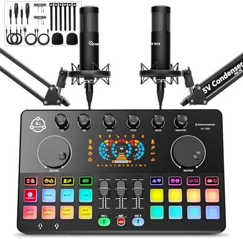 Amazon.com: G10 Gaming Audio mixer, Podcast Equipment, Live Sound Card ...