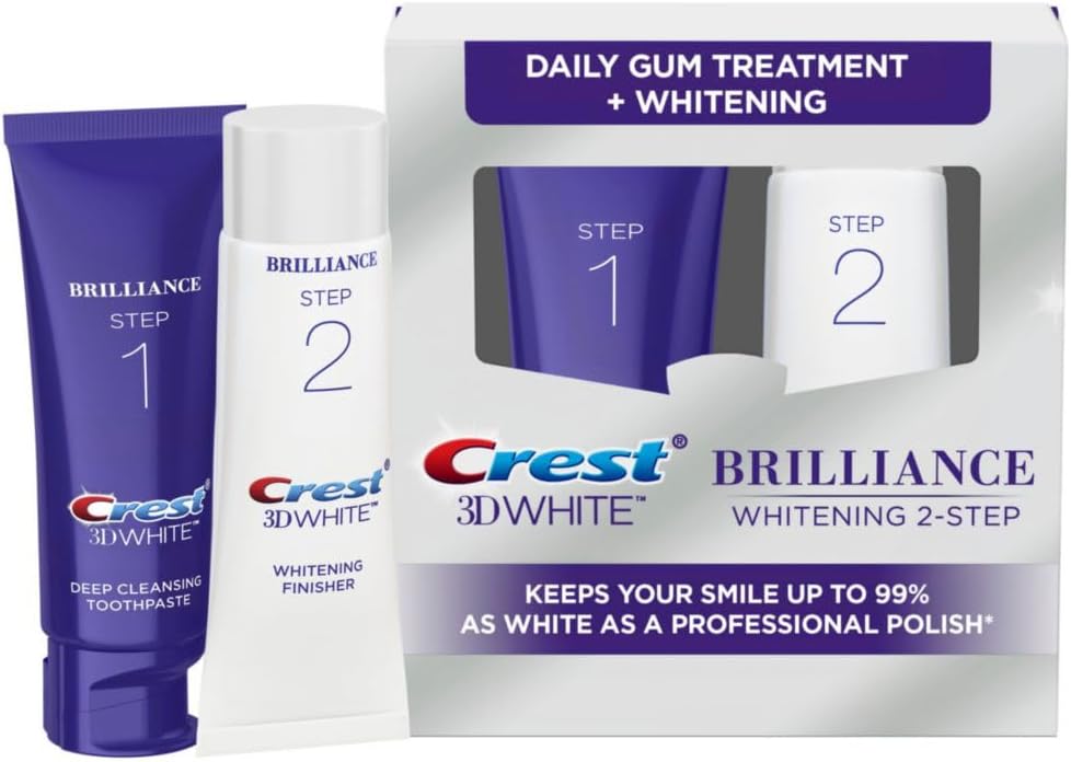 Amazon.com : Crest 3D White Brilliance 2 Step Kit, Crest 3D White ...