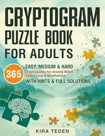 Cryptogram Puzzle Book for Adults (Large Print): 365 Easy, Medium ...