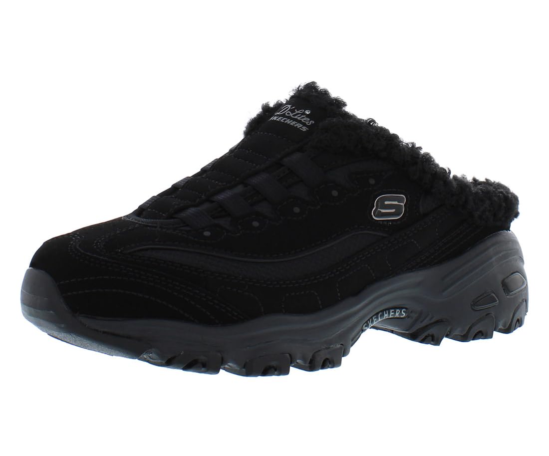 Amazon.com | Skechers Women's D'Lites - Comfy Steps Sneaker Mule, Black ...