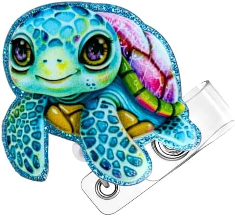 Amazon.com: YJ PREMIUMS Turtle Badge Reel Holder Sea Turtle Name Tag ID ...