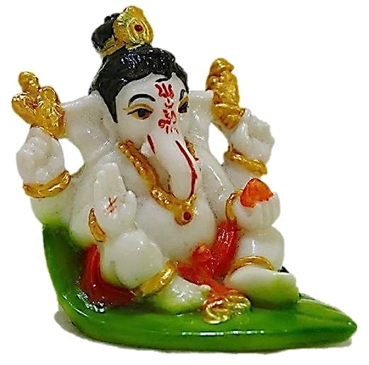 Buy Tesha Beautiful Ganesh murti in Leaf, Ganapati Idol,Ganpati murti ...
