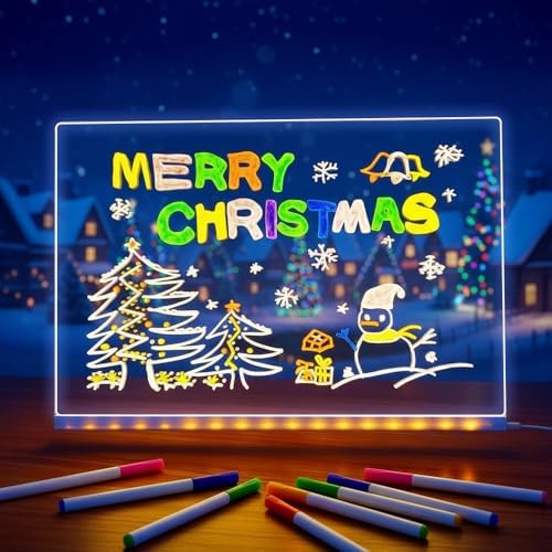 Amazon.com: LED Note Board with Colors, LED Drawing Board for Kids ...