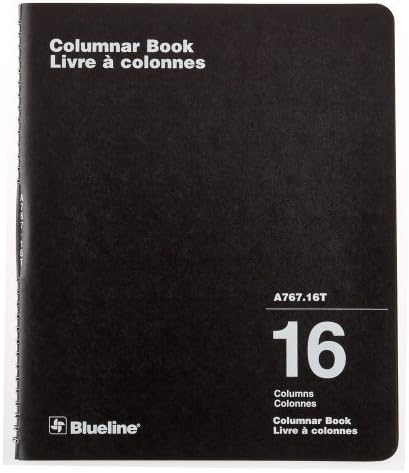 Blueline Columnar Book, Twin-Wire Binding, 16 Columns with Description ...