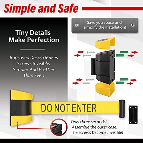 Snapklik.com : DuraSteel Wall Mount Crowd Control Retractable Belt ...