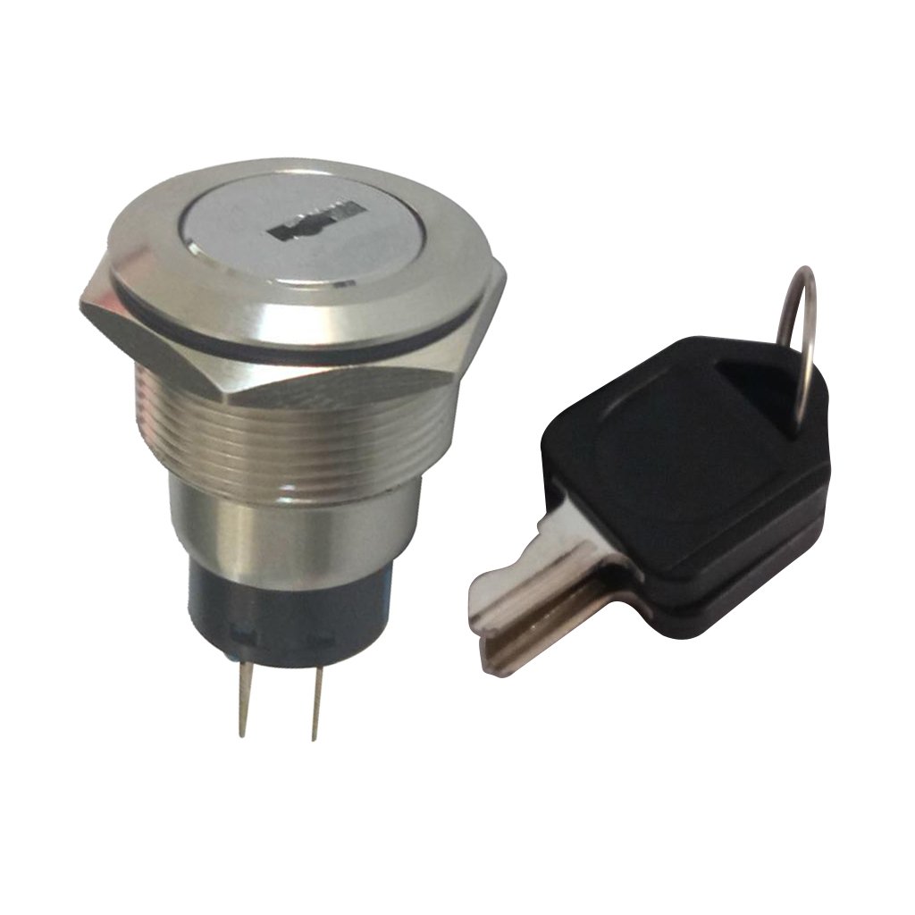 LYLA 22Mm Stainless Steel On/Off Electronic Key Switch Lock with 2 Keys ...