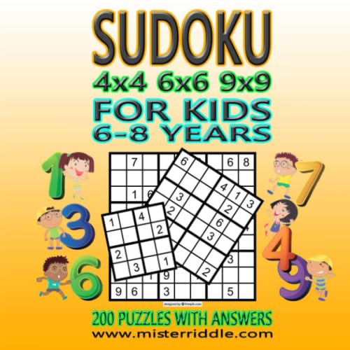 SUDOKU FOR KIDS 6-8 YEARS 4X4-6X6-9X9 : Riddle, Mister: Amazon.co.uk: Books