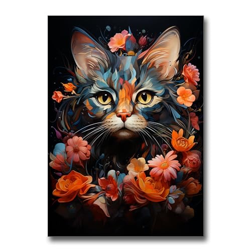 Amazon.com: Cat Art Print Poster, Cute Cats Prints, Cat Portraits ...