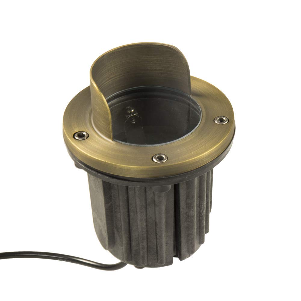Lumen Logic 12V Brass In-Ground Well Light (Shielded Top) with 5W 2700K ...