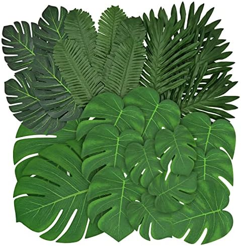 Amazon.com: xinlong 78 Pcs 8 Kinds Fake Leaves Artificial Leaves Big ...