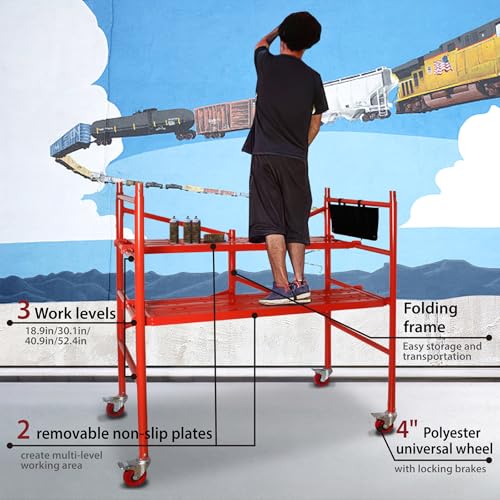 LEADALLWAY Scaffolding Platform 4 Foot High Mobile Baker Scaffolding ...