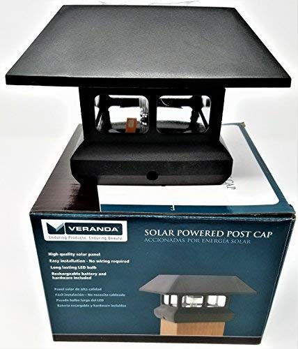 Veranda Solar Powered LED Plastic Post Cap 4 X 4 Inch with - Want It All