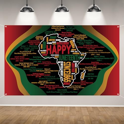 Amazon.com: Juneteenth Backdrop Banner Decorations Freedom Day Banner ...