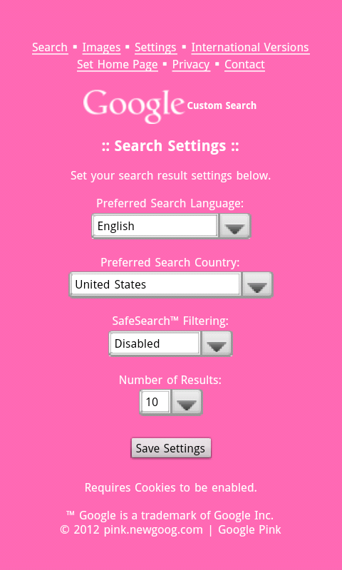 Aplicación Rosa Google para móviles en Amazon Appstore