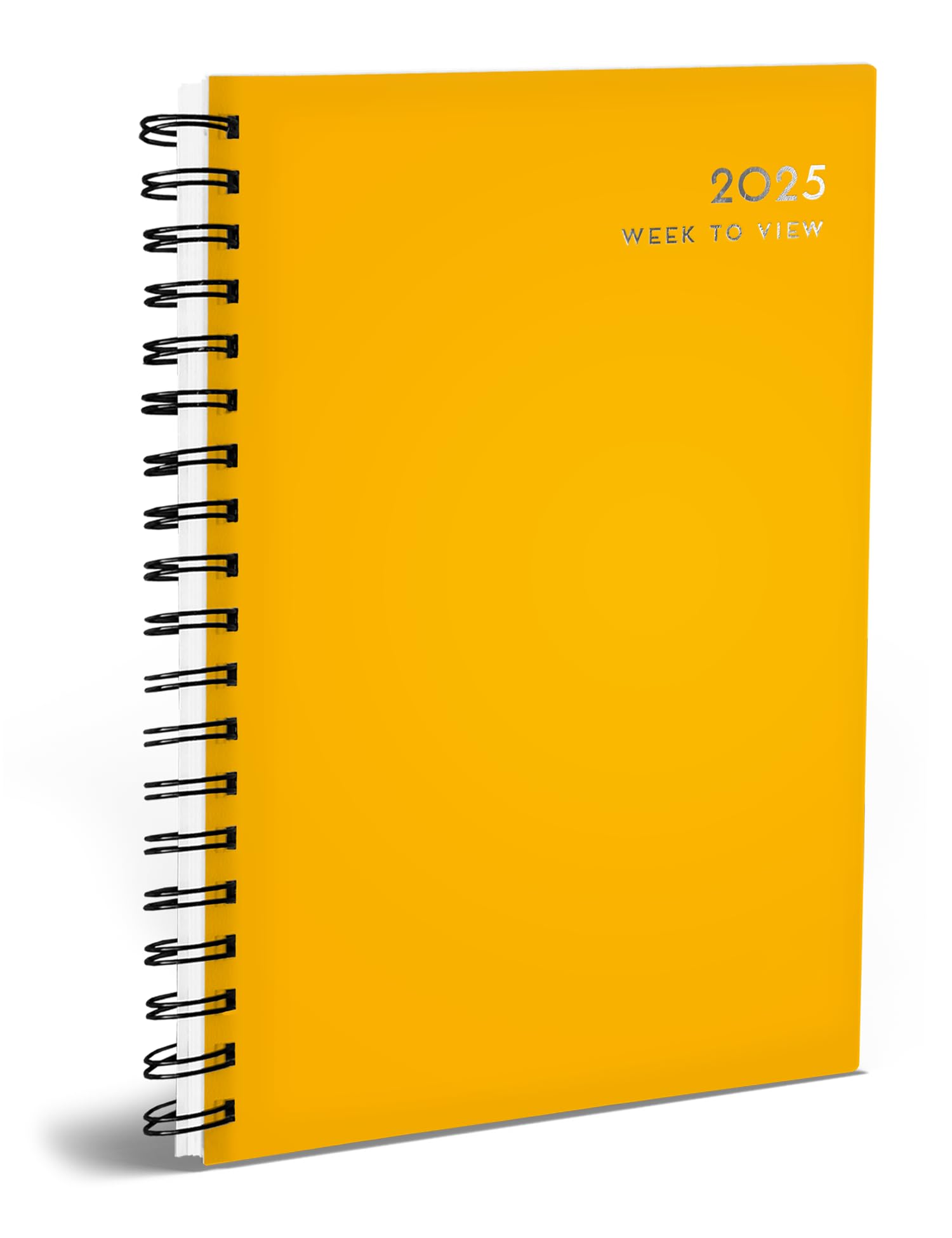 2025 A5 Size Wiro Weekly Bright Diary Silver Foil Effect Spiral Week To ...