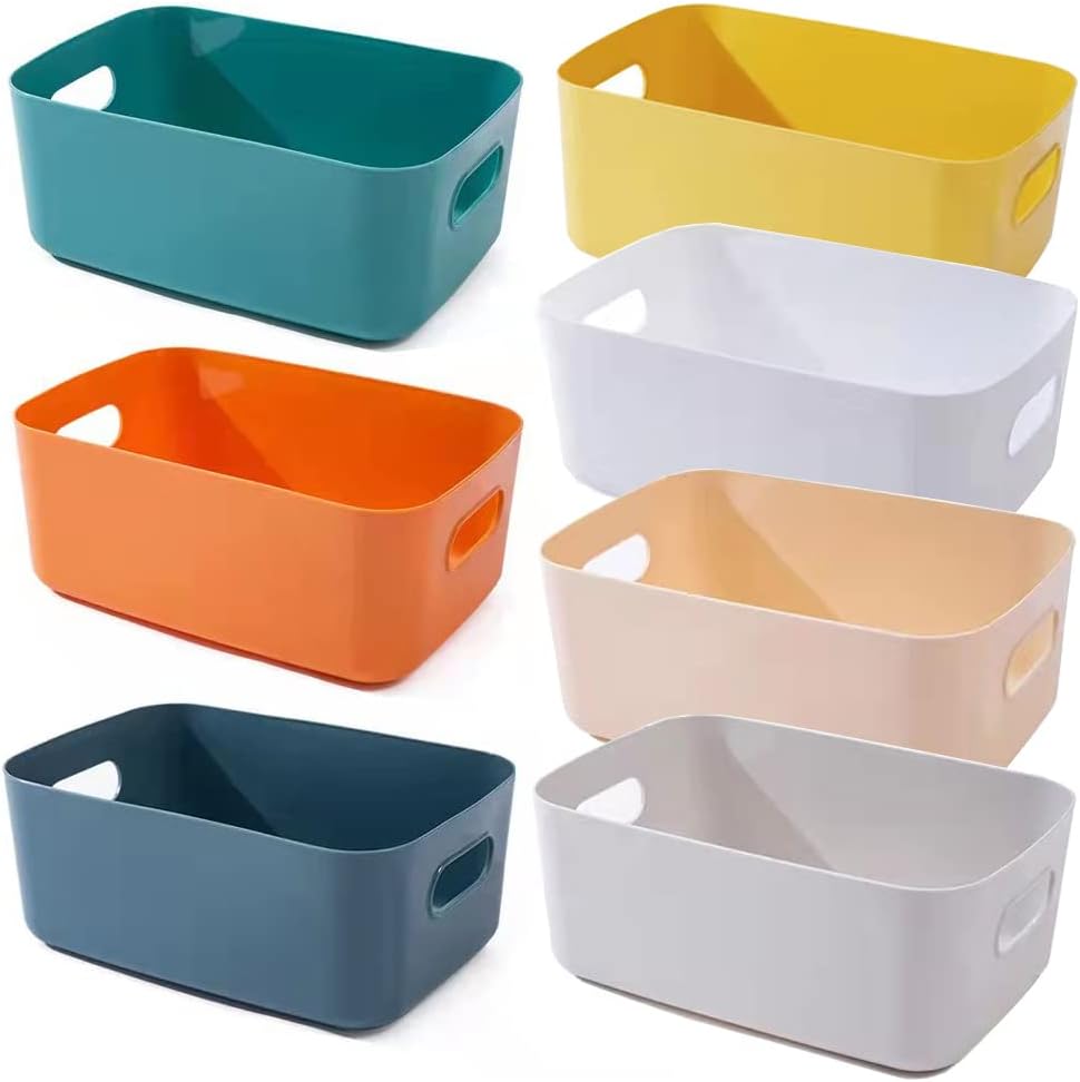 Amazon.com: Adboros 14 PCS Plastic Storage Bins Multiple Color with ...